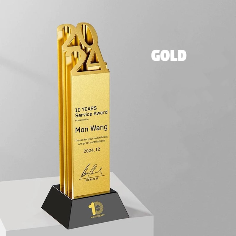 Metal Trophy Award, Unique Appreciation Award, Gift for Business ...