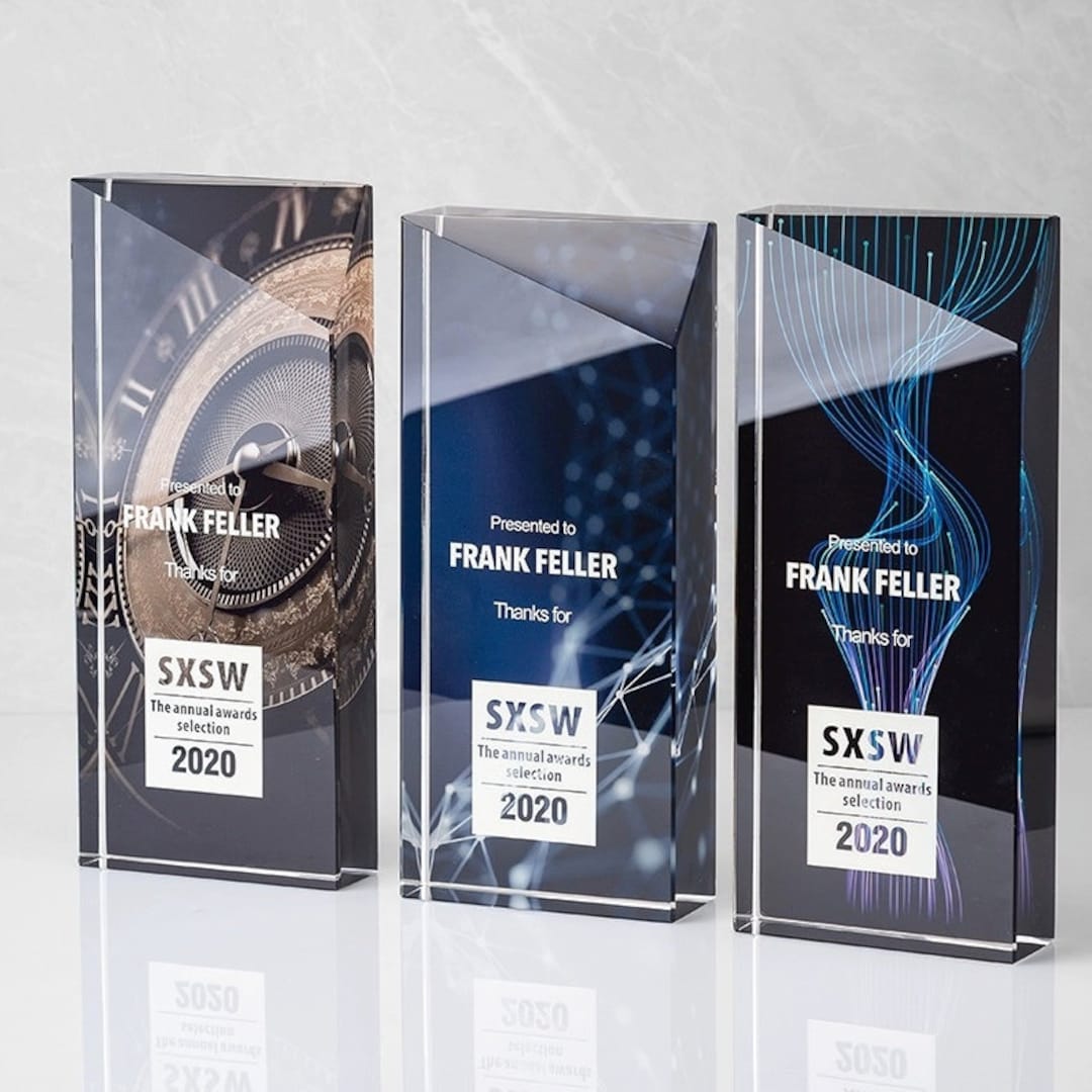 Personalized Trophy Award, Unique Crystal Trophy, Customize Corporate ...