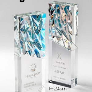 Personalized Trophy Award, Engraved Crystal Trophy, Customize Corporate ...