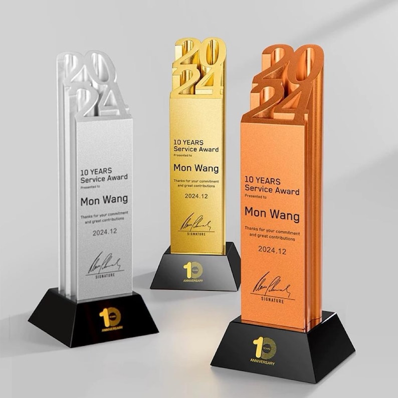 Metal Trophy Award, Unique Appreciation Award, Gift for Business ...