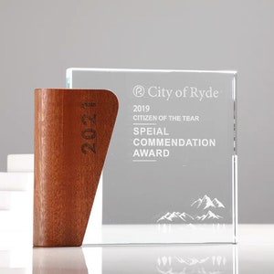 Personalized Trophy Award, Engraved Crystal and Inkstone Trophy, Team ...