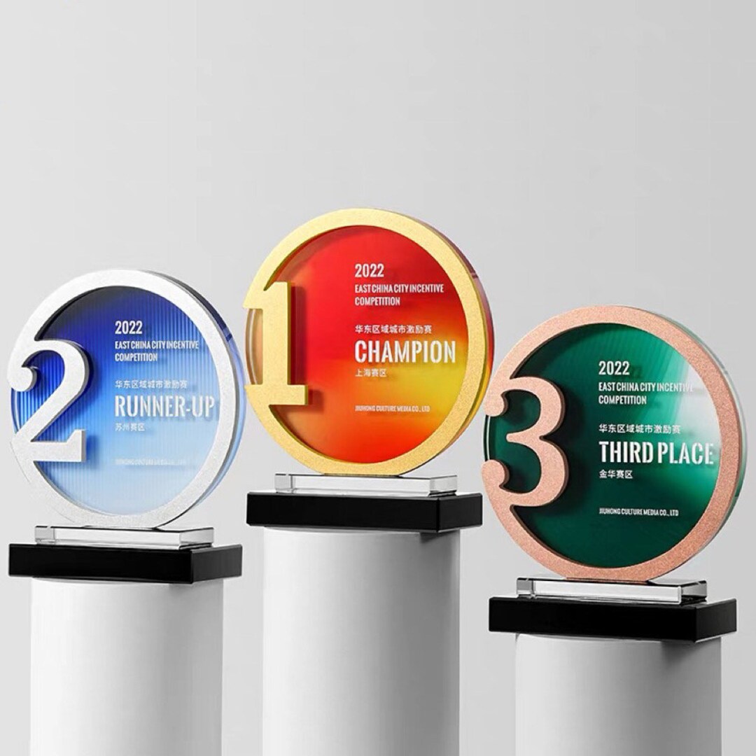 Round Shaped Trophy Award, Recognition Plaque, Champion, First Place ...