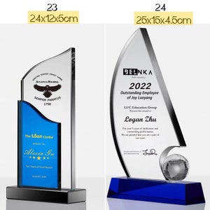 Personalized Crystal Trophy Award for Graduation, Retirement, Hope ...