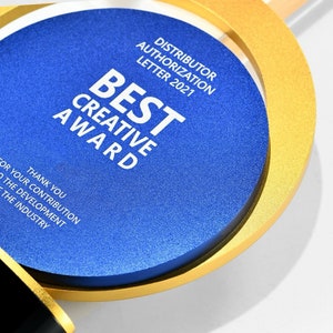 Round Shaped Trophy Award, Recognition Plaque, Add Logo, Employee Award ...