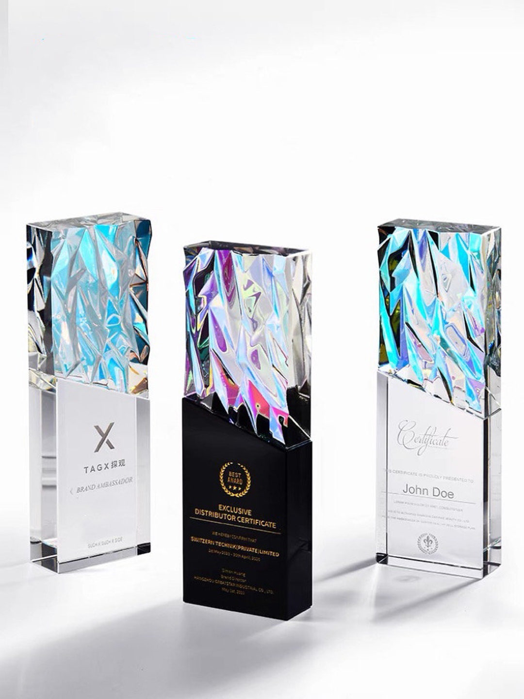 Personalized Trophy Award, Unique Crystal Trophy, Customize Corporate ...