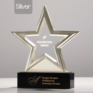 Personalized Trophy Award, Engraved Metal Trophy, Customize Corporate ...