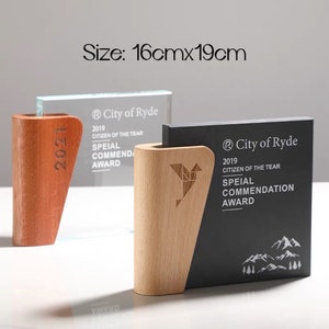 Personalized Trophy Award, Engraved Crystal and Inkstone Trophy, Team ...