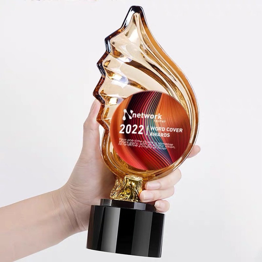 Personalized Trophy Award, Unique Crystal Trophy, Customize Corporate ...