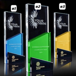 Crystal Trophy Award, Best Employee, Retirement, Appreciation Gift ...