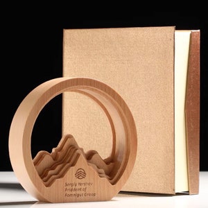 Personalized Trophy Award, Engraved Circle Wood Trophy, Corporate ...
