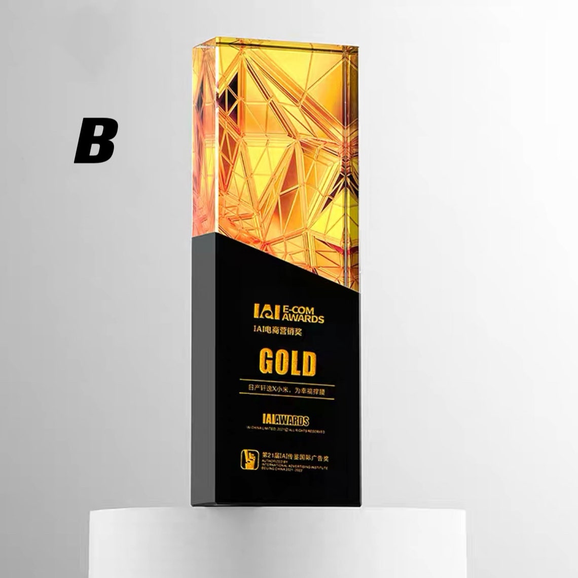 Personalized Trophy Award, Unique Crystal Trophy, Customize Corporate ...