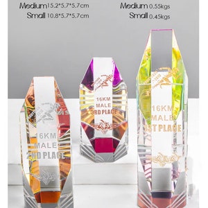 Custom Engraved Crystal Glass Trophy, Bespoke Award, Sports Award ...