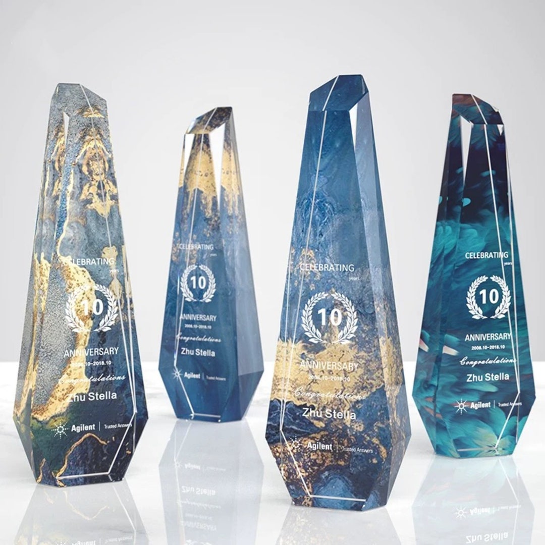 Personalized Trophy Award, Unique Crystal Trophy, Customize Corporate ...