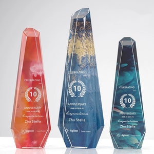 Personalized Trophy Award, Unique Crystal Trophy, Customize Corporate ...