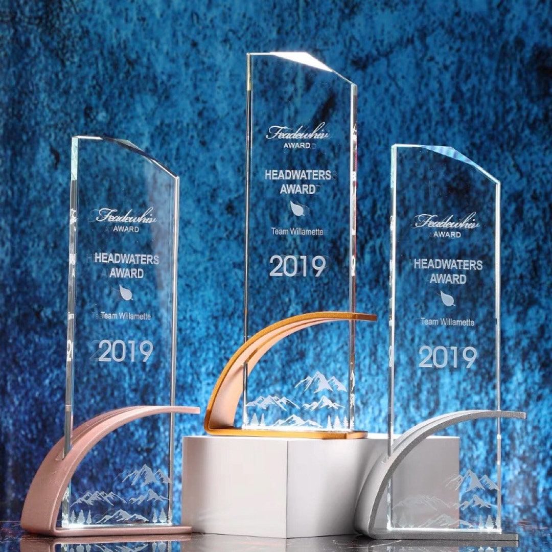 Custom Trophy Award, Engraved Crystal Corporate Trophy, Graduation ...