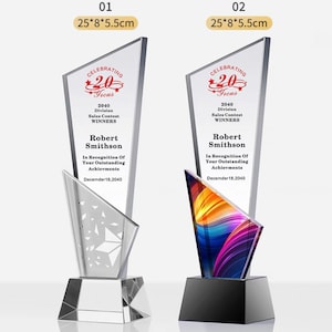 Personalized Crystal Trophy Award for Graduation, Retirement, Hope ...
