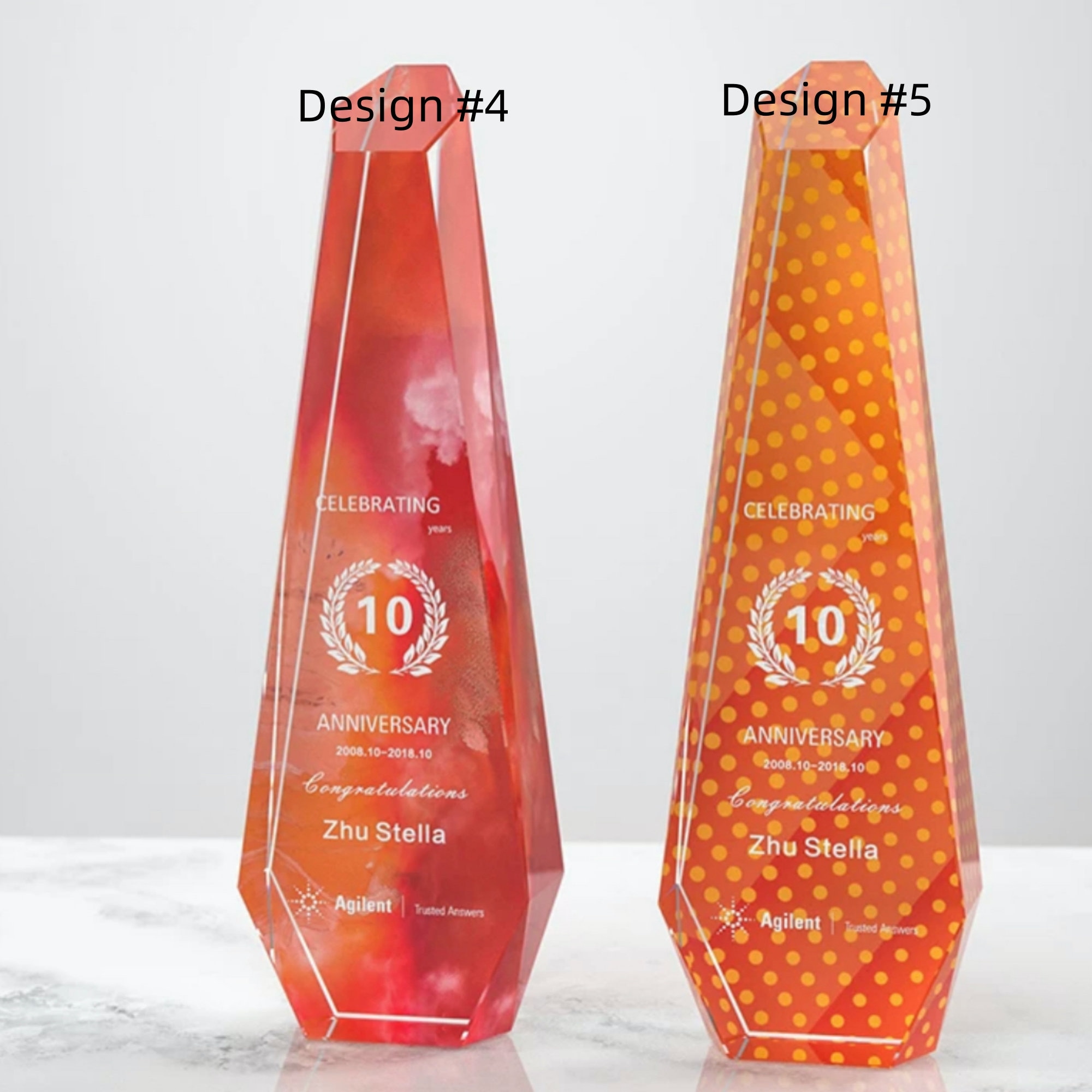 Personalized Trophy Award, Unique Crystal Trophy, Customize Corporate ...