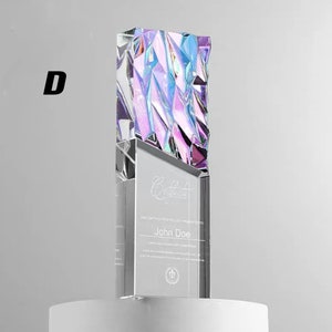 Personalized Trophy Award, Unique Crystal Trophy, Customize Corporate ...