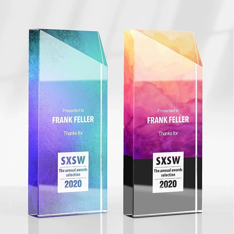 Personalized Trophy Award, Unique Crystal Trophy, Customize Corporate ...