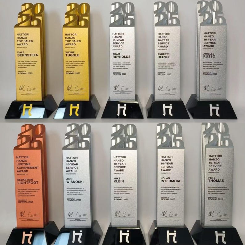 Metal Trophy Award, Unique Appreciation Award, Gift for Business ...