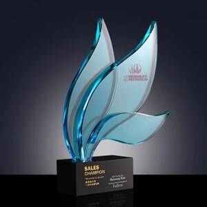 Leaf Crystal Trophy Award, Recognition Plaque, Best Employee ...
