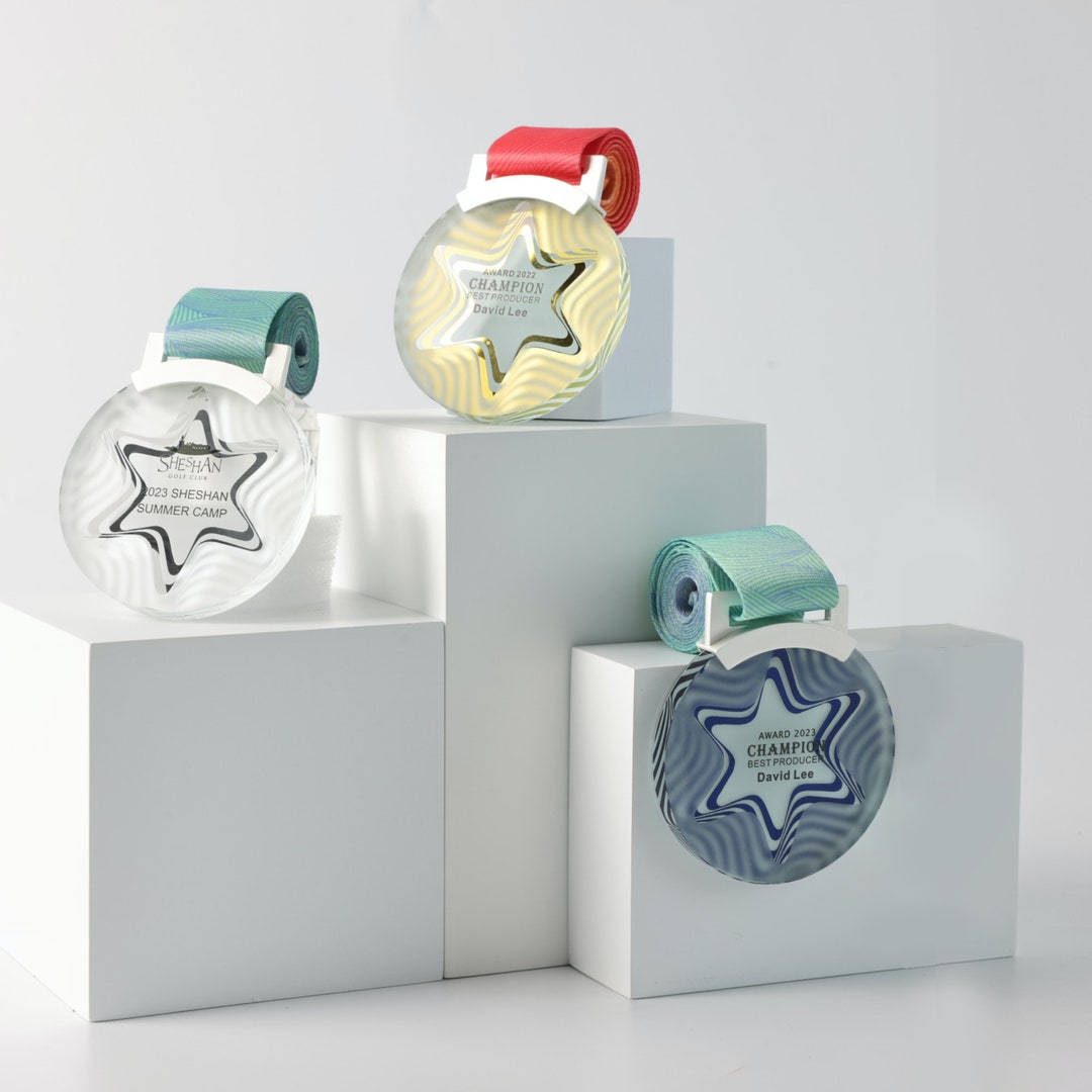 Custom Sports Medals Award With Ribbon, Personalized Basketball ...