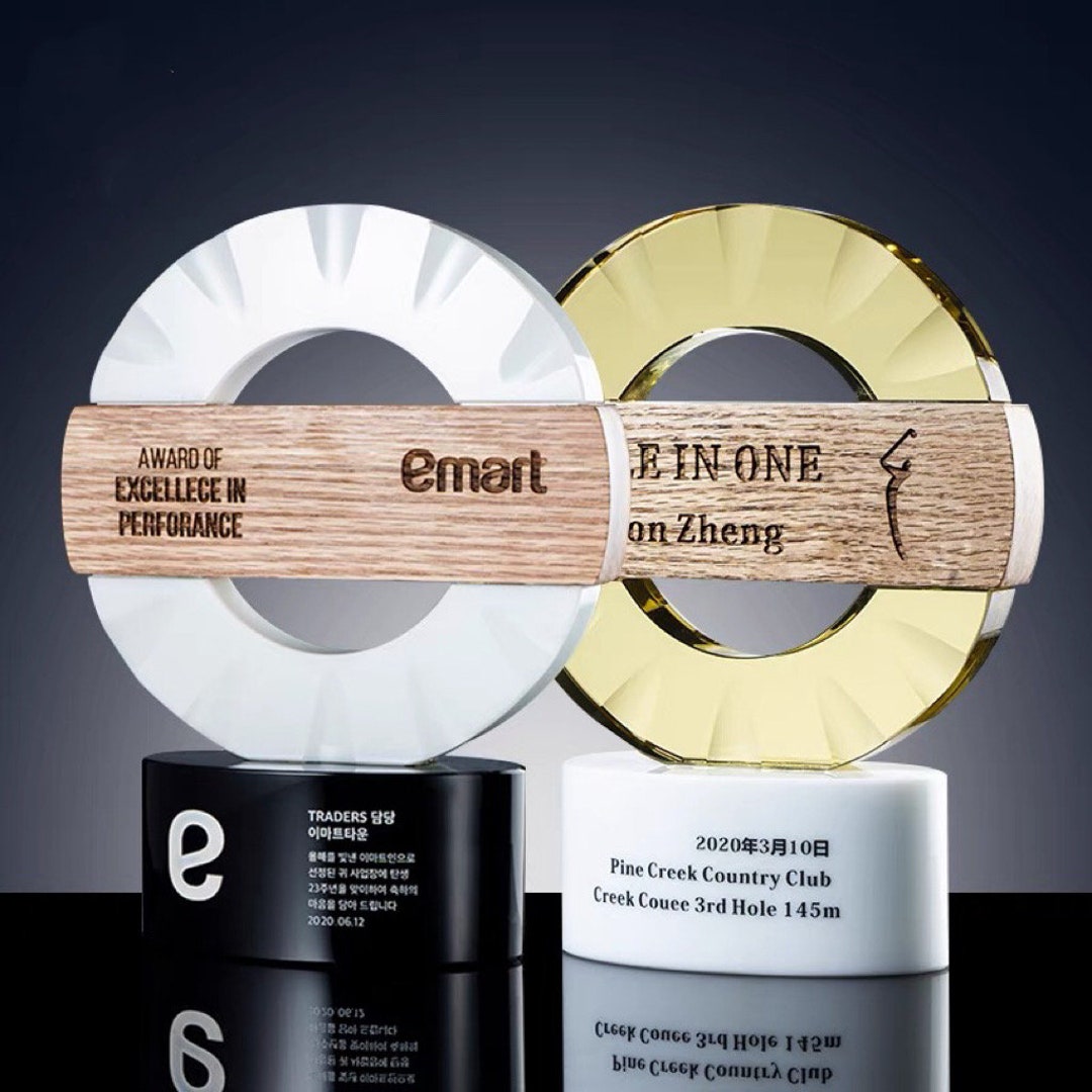 Luxury Custom Trophy Award, Engraved Crystal Trophy, Golf Awards, A ...