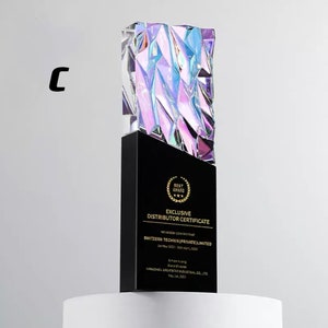 Personalized Trophy Award, Unique Crystal Trophy, Customize Corporate ...