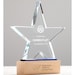 Personalized Trophy Award, Engraved Crystal and Wood Trophy, Corporate ...