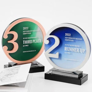 Round Shaped Trophy Award, Recognition Plaque, Champion, First Place ...