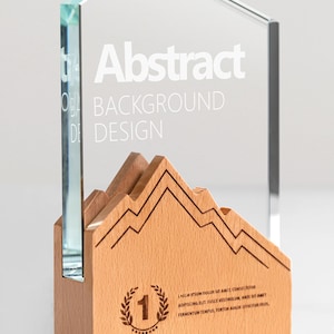 Personalized Trophy Award, Engraved Crystal and Wood Trophy, Corporate ...