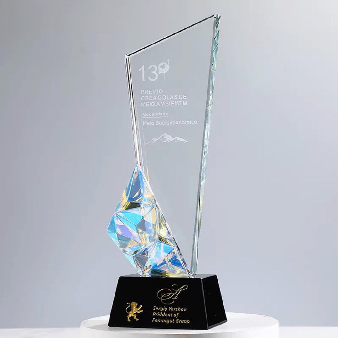 Personalized Trophy Award, Engraved Crystal Trophy, Customize Corporate ...