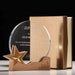 Personalized Trophy Award, Engraved Wood and Crystal Trophy, Customize ...