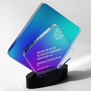 Custom Engraved Crystal Glass Trophy, Bespoke Award, Corporate ...