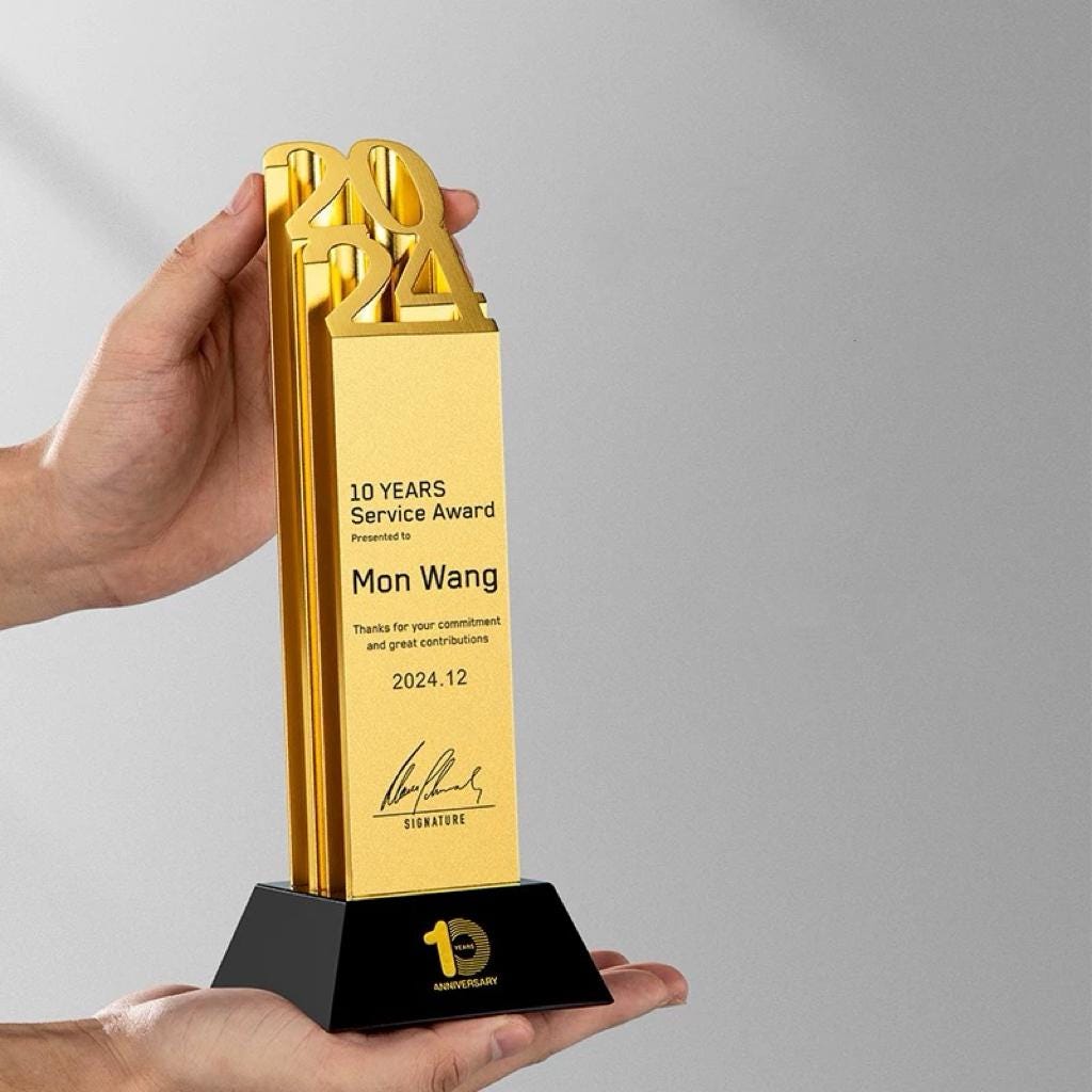 Metal Trophy Award, Unique Appreciation Award, Gift for Business ...