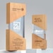 Personalized Trophy Award, Engraved Crystal and Wood Trophy, Corporate ...