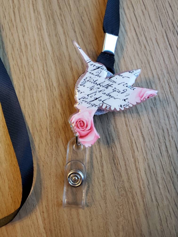 Hummingbird Lanyard Hummingbird Badge Reel Lanyard badge | Etsy