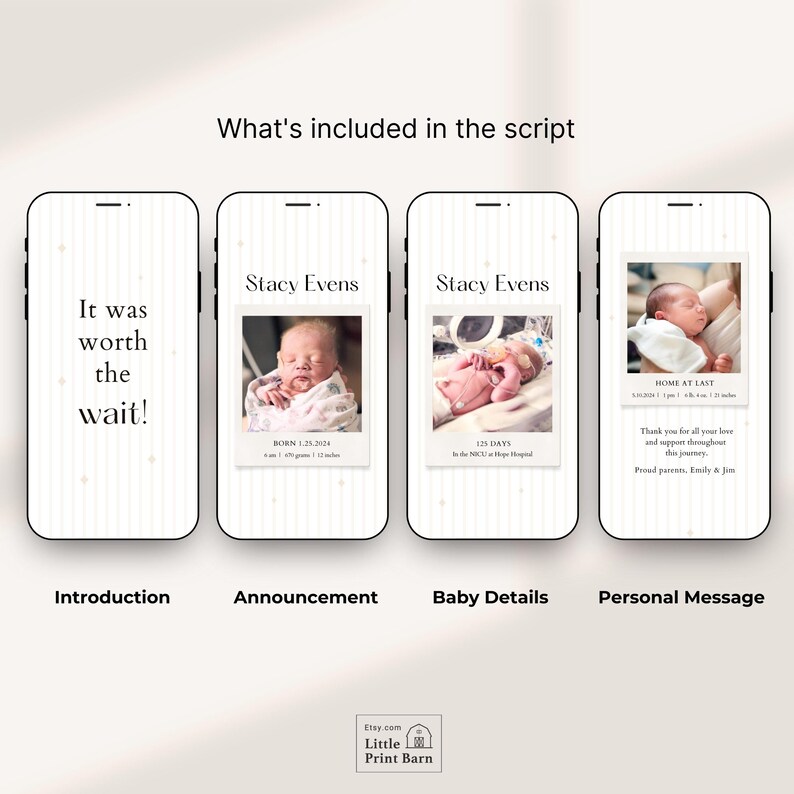 NICU Premature Baby Birth Announcement Video Template, Worth the Wait ...