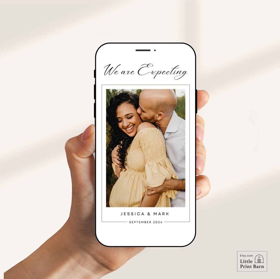 Digital Pregnancy Announcement Template, Editable Paperless Pregnancy ...