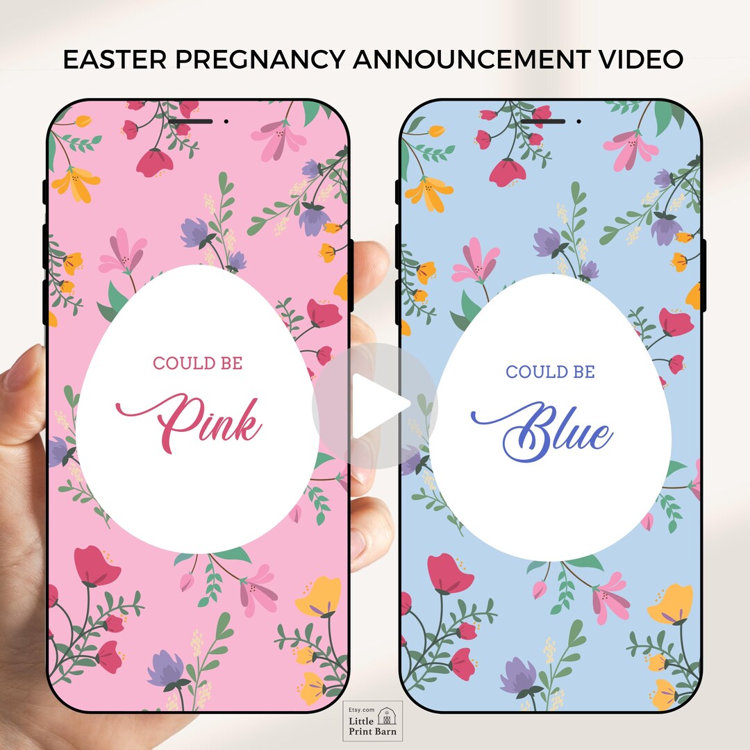 Easter Pregnancy Announcement Digital Video, Spring Baby Announcement ...