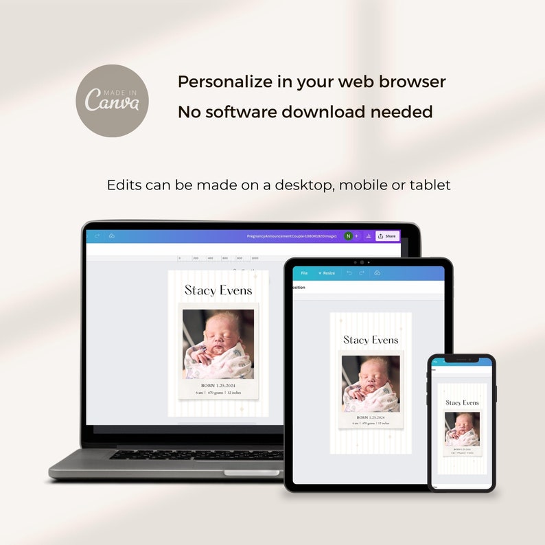 NICU Premature Baby Birth Announcement Video Template, Worth the Wait ...