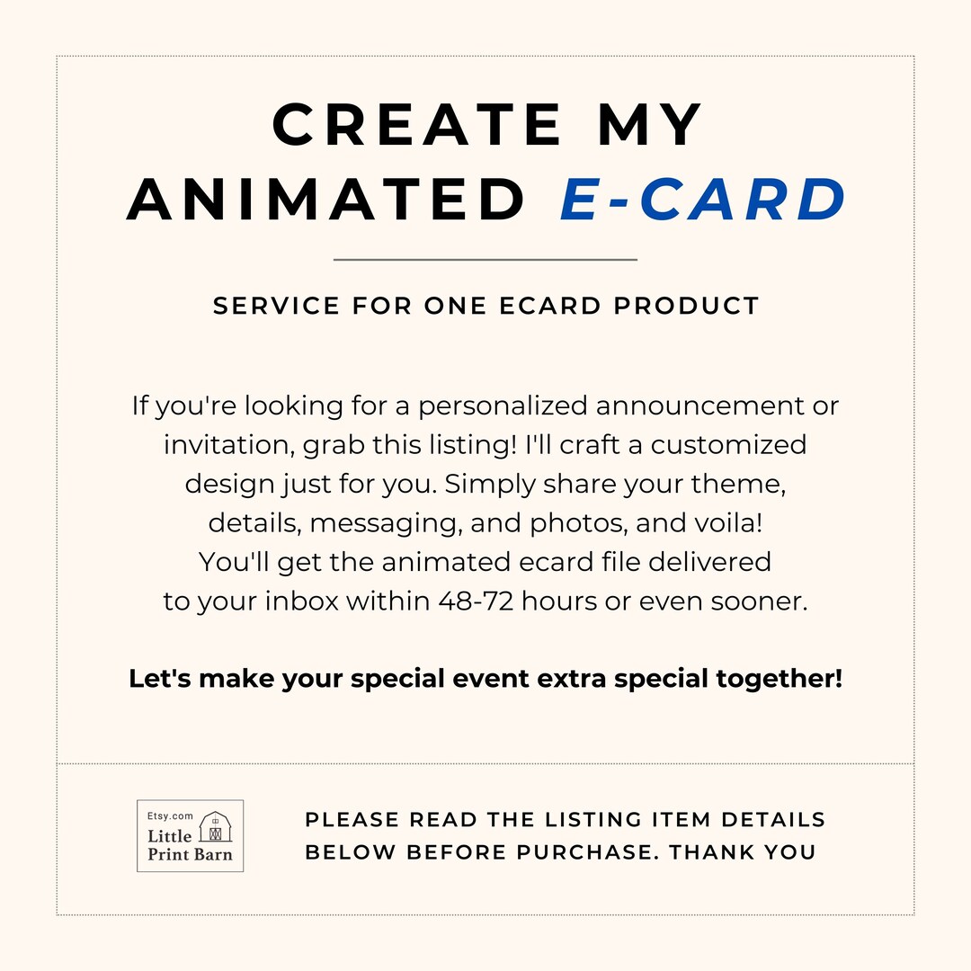 Create My Animated Ecard Announcement or Invite for Me, 48-72 Hours or ...