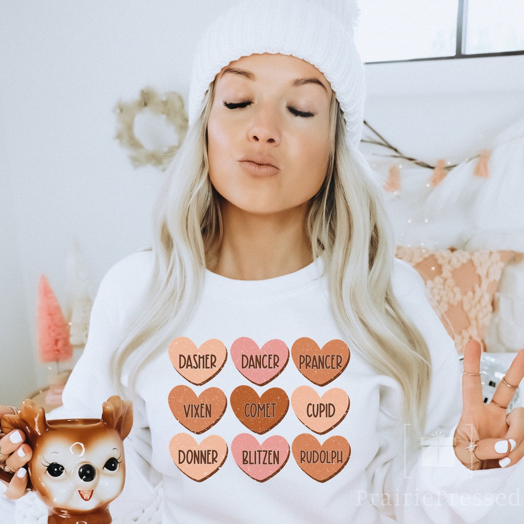 Retro Reindeer Names Rudolph Shirt Cute Christmas - Etsy