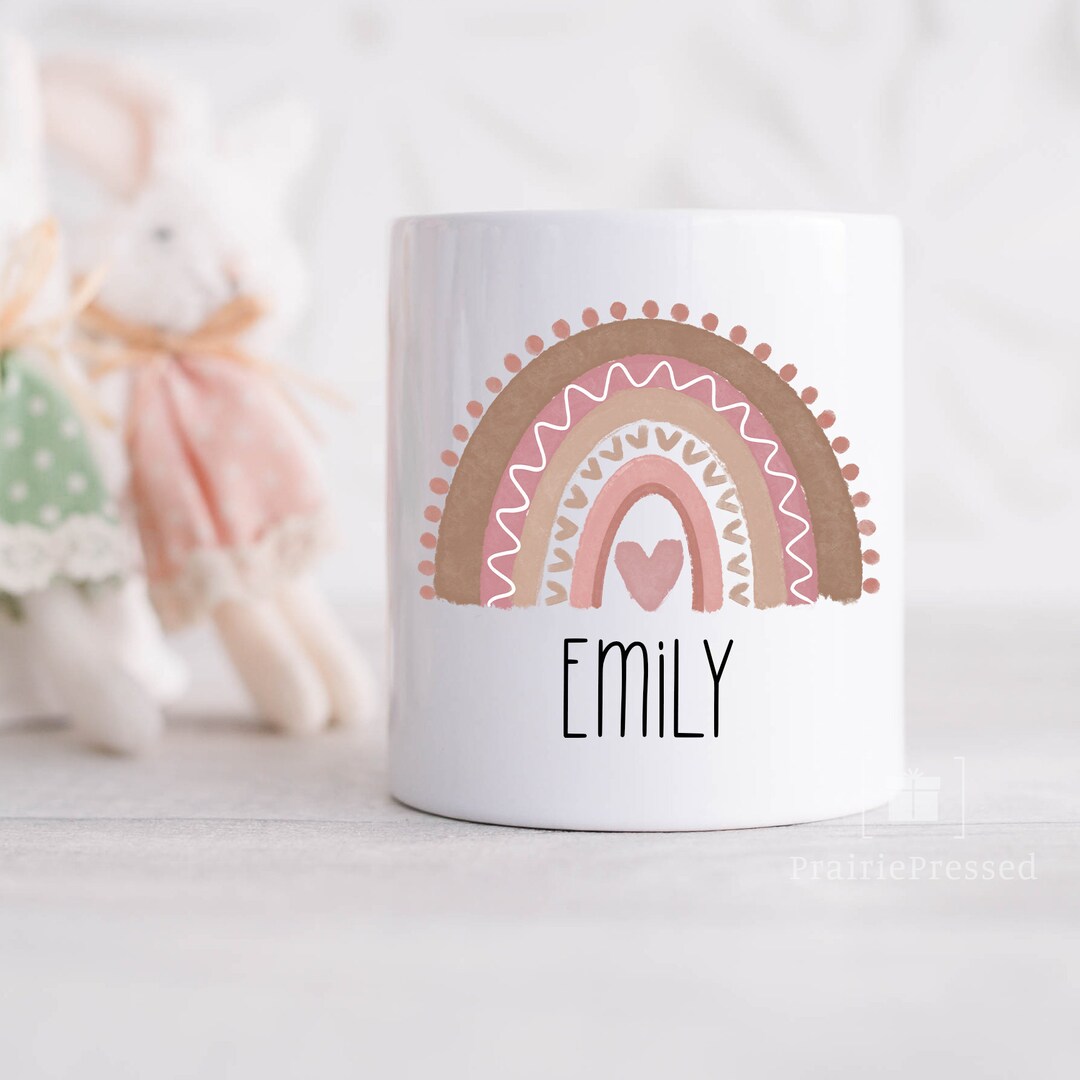 Boho Rainbow Coin Bank, Custom Gift Little Girl, Personalized Money ...