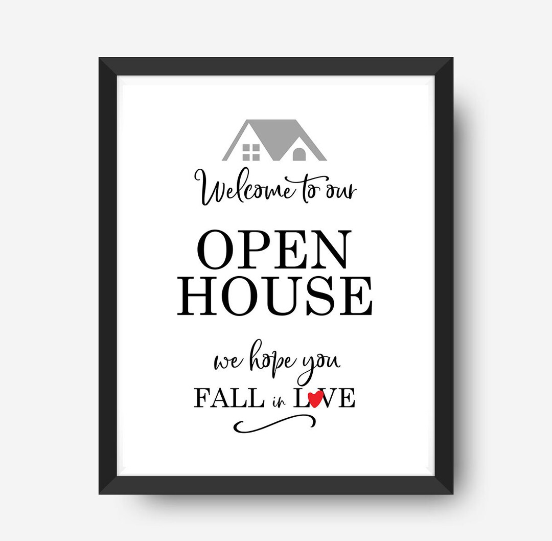 Open House Sign, Realtor Printable, Print and Frame, Welcome Open House ...