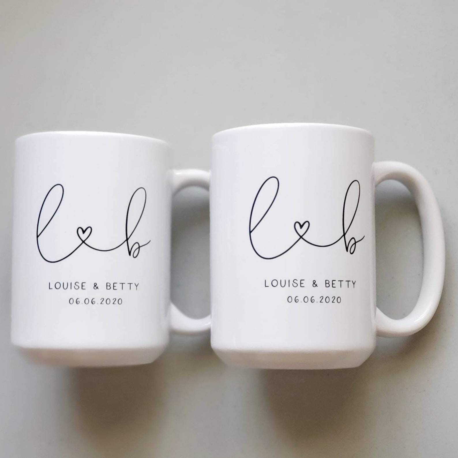 Couple Wedding Mug Set, Custom Engagement Gift, Couple Gift, Bride ...