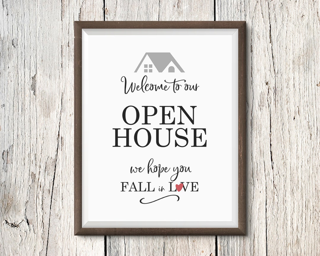Open House Sign, Realtor Printable, Print and Frame, Welcome Open House ...