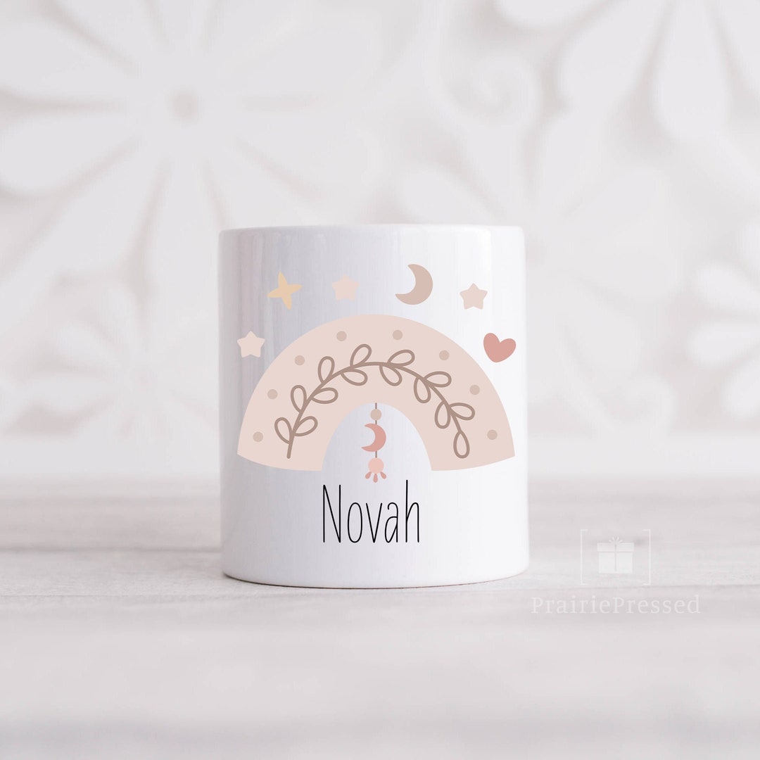Boho Rainbow Coin Bank, Custom Gift Little Girl, Personalized Money ...