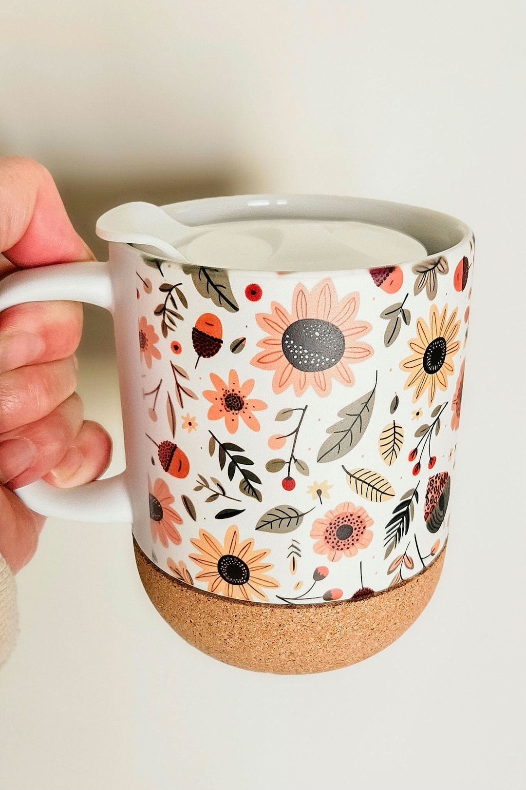 Fall Travel Mug Autumn Mug Cottagecore Fall Floral Gift for Friend Cute ...