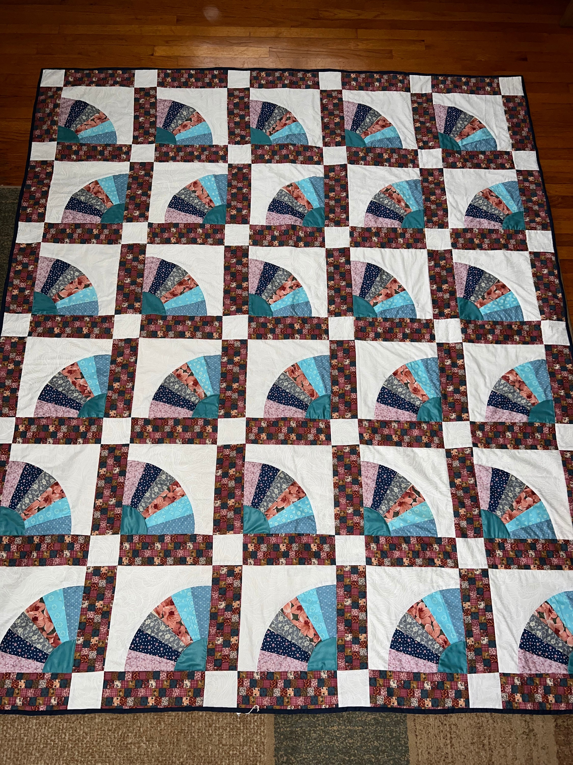 Handmade Full Size Grandmothers Fan Quilt - Etsy